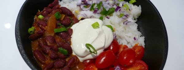 Haricots rouges crémeux et riz citronné